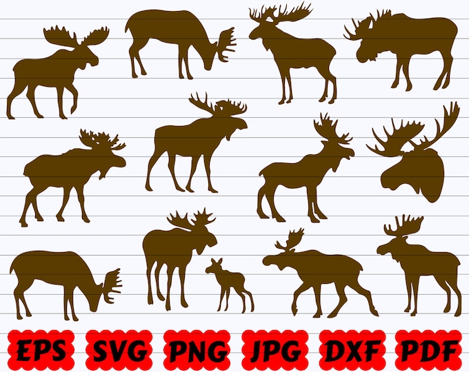 Moose Family SVG Bundle Moose SVG Laser File Moose Clipart Moose Clip ...