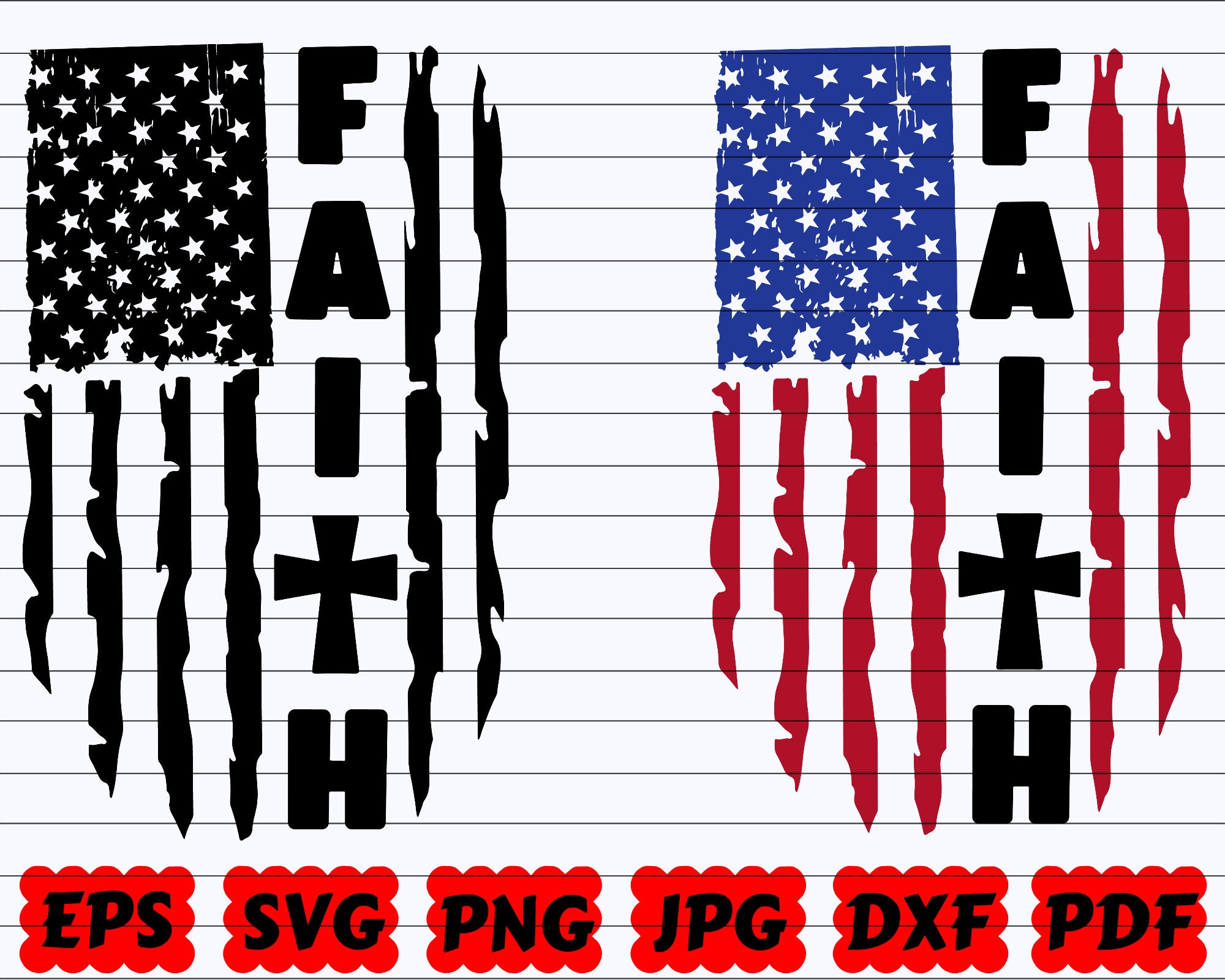 Faith USA Flag SVG Faith SVG Faith Cut File Faith | Etsy