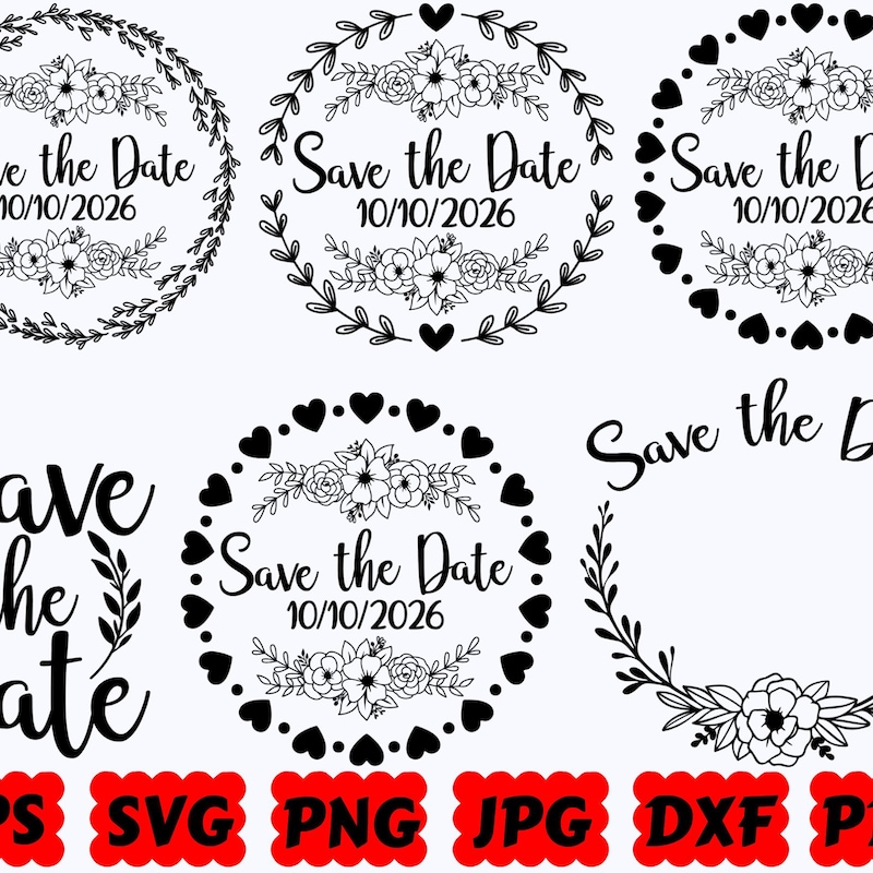 Save the Date Svg - Etsy