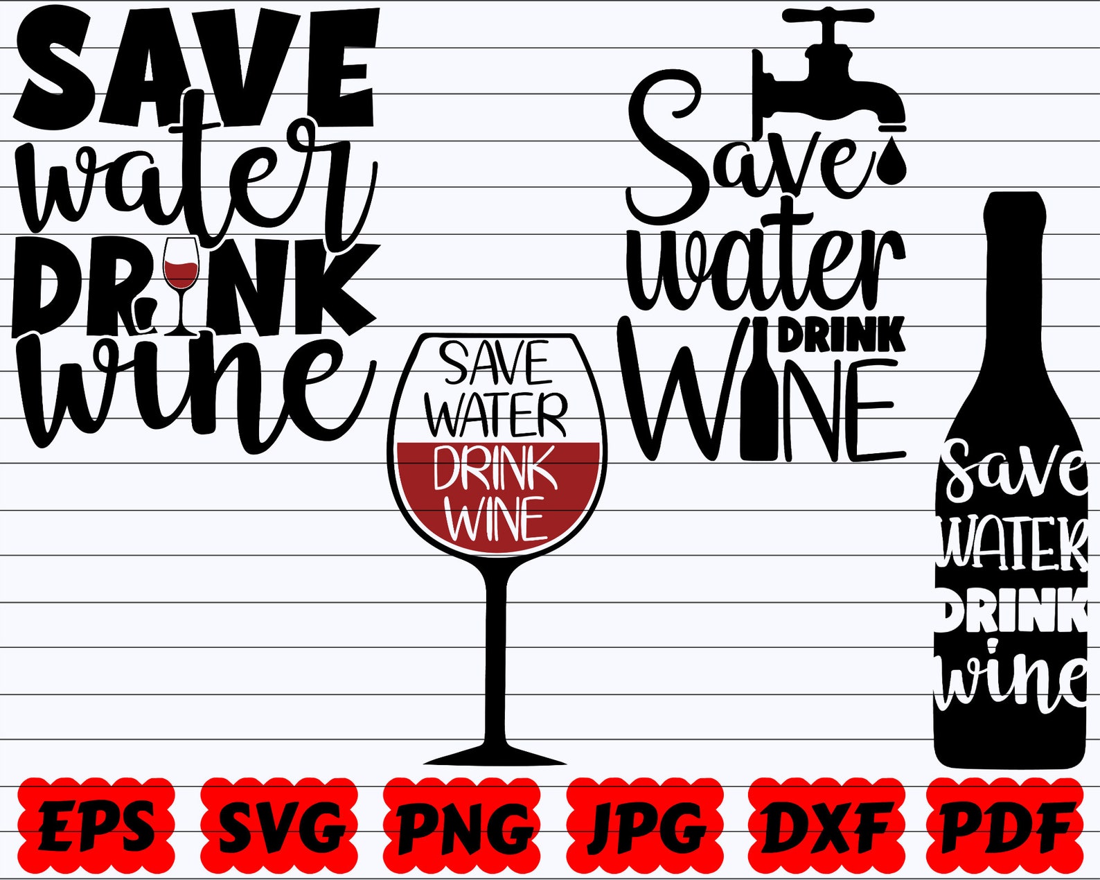 Save Water Drink Wine SVG Save Water SVG Drink Wine SVG - Etsy