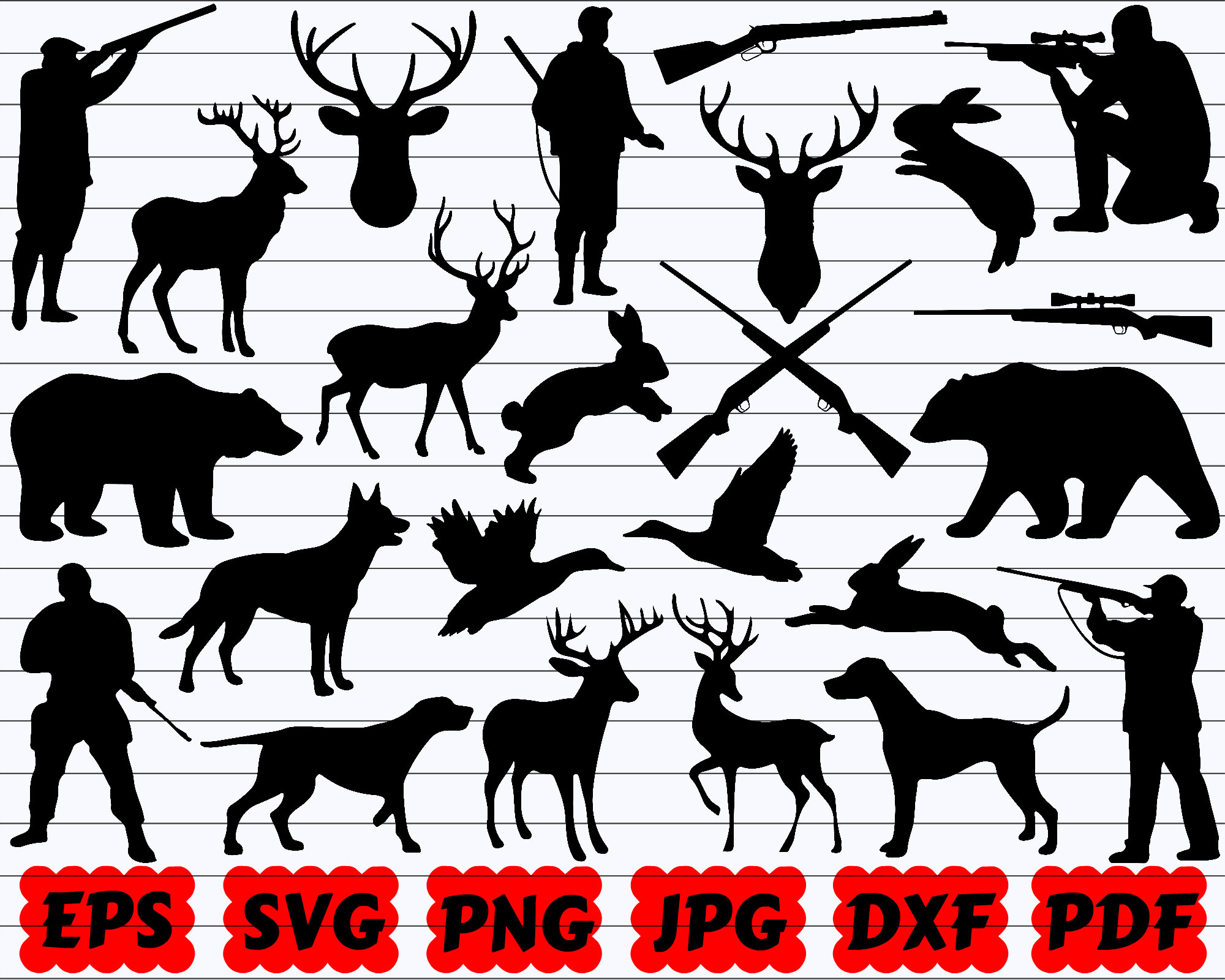 Jagd Silhouette | Jäger SVG | Jäger Silhouette | Jagd-Schnittdatei ...