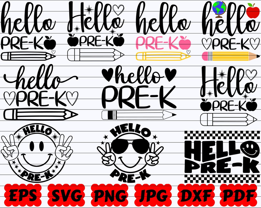 Hello Pre-k SVG | Pre-k SVG | Back to School SVG | School Svg | School ...