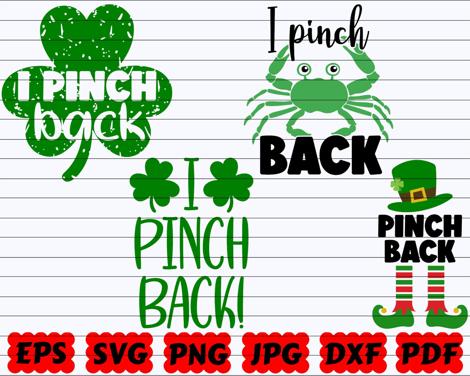 I Pinch Back SVG Pinch SVG Shamrock SVG Clover Svg | Etsy