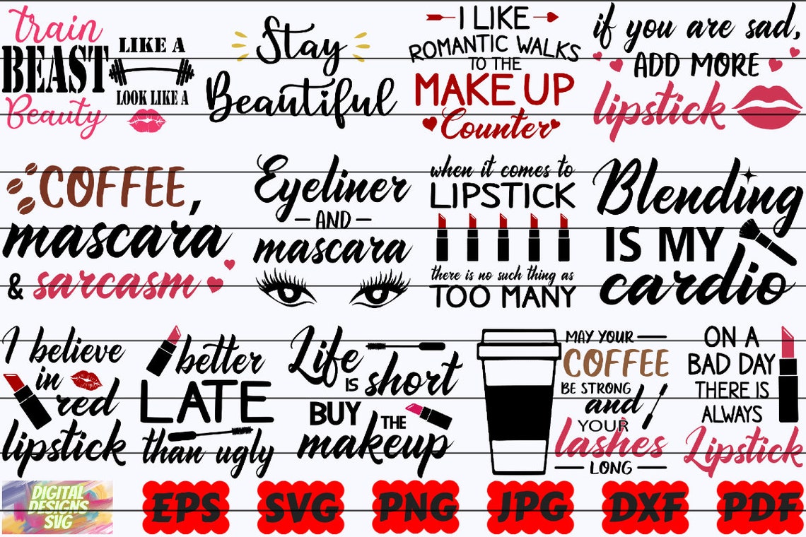 Makeup SVG Mascara SVG Fashion SVG Makeup Cut Files - Etsy