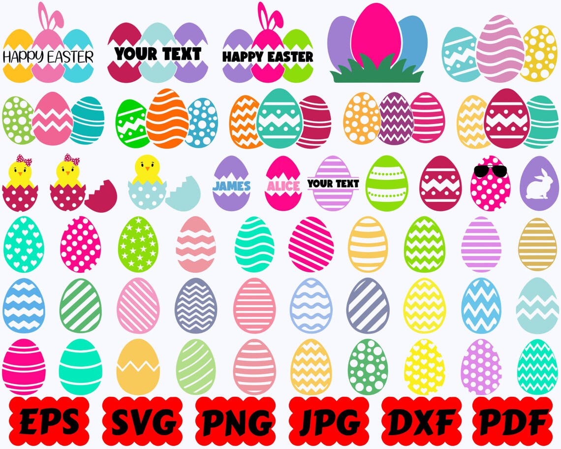 Easter Eggs SVG Eggs SVG Easter Eggs Cut File Easter - Etsy