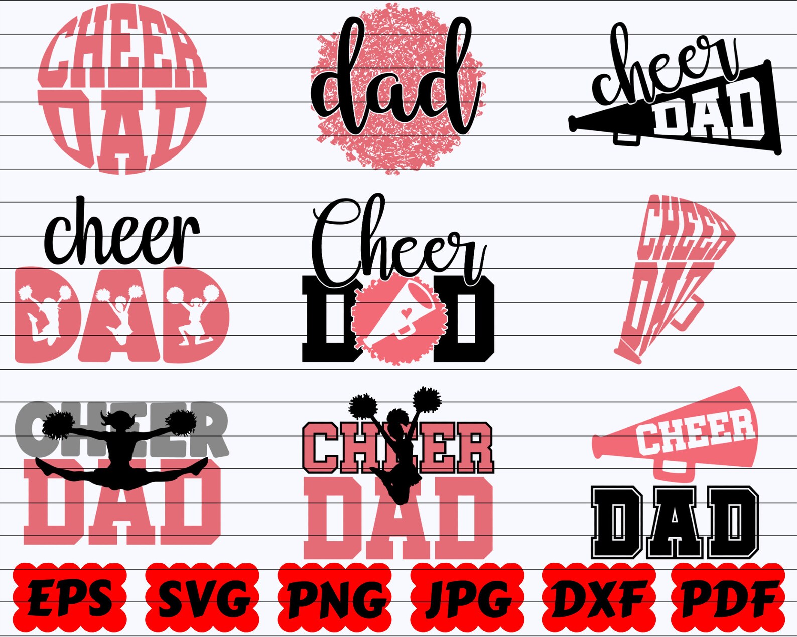 Cheer Dad SVG Cheer Dad Cut File Cheer Family SVG Dad | Etsy