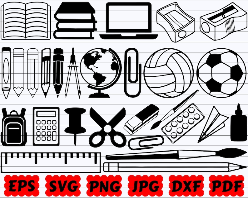 School Supplies SVG School SVG Back to School SVG School - Etsy