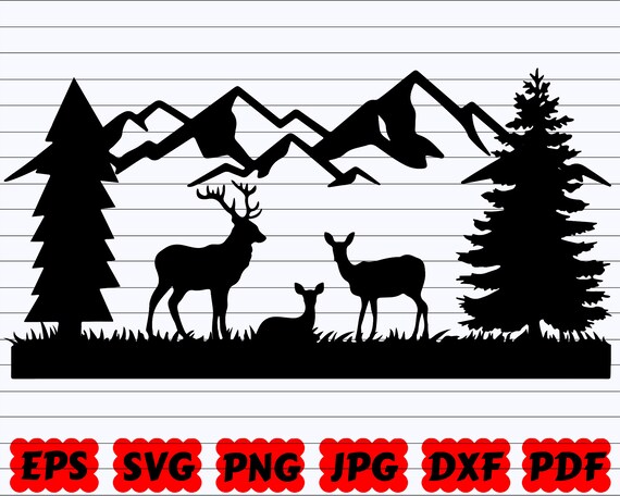 Nature Scene SVG Nature SVG Mountains SVG Landscape Svg | Etsy