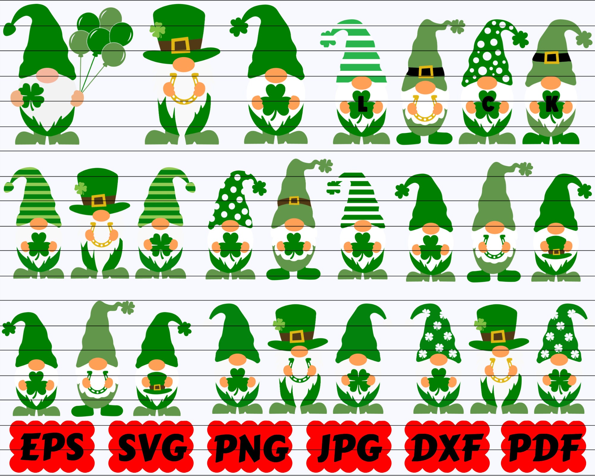 St Patrick's Gnomes SVG Saint Patrick's Gnome SVG | Etsy