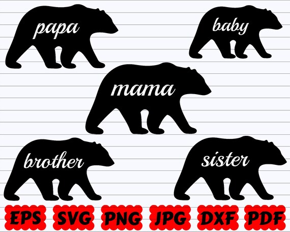 Bear Family SVG Mama Bear SVG Papa Bear SVG Baby Bear Svg | Etsy