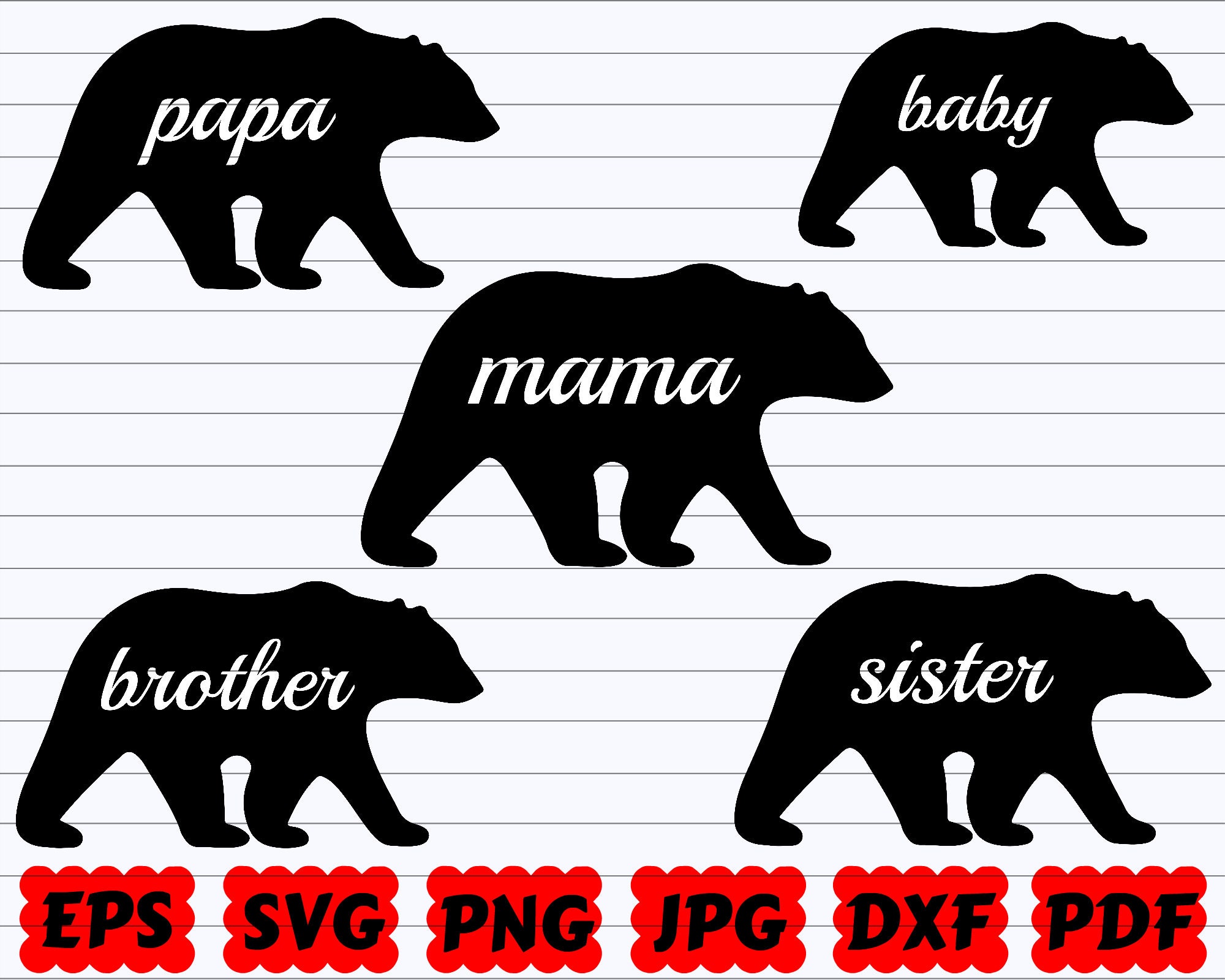 Bear Family SVG Mama Bear SVG Papa Bear SVG Baby Bear Svg | Etsy