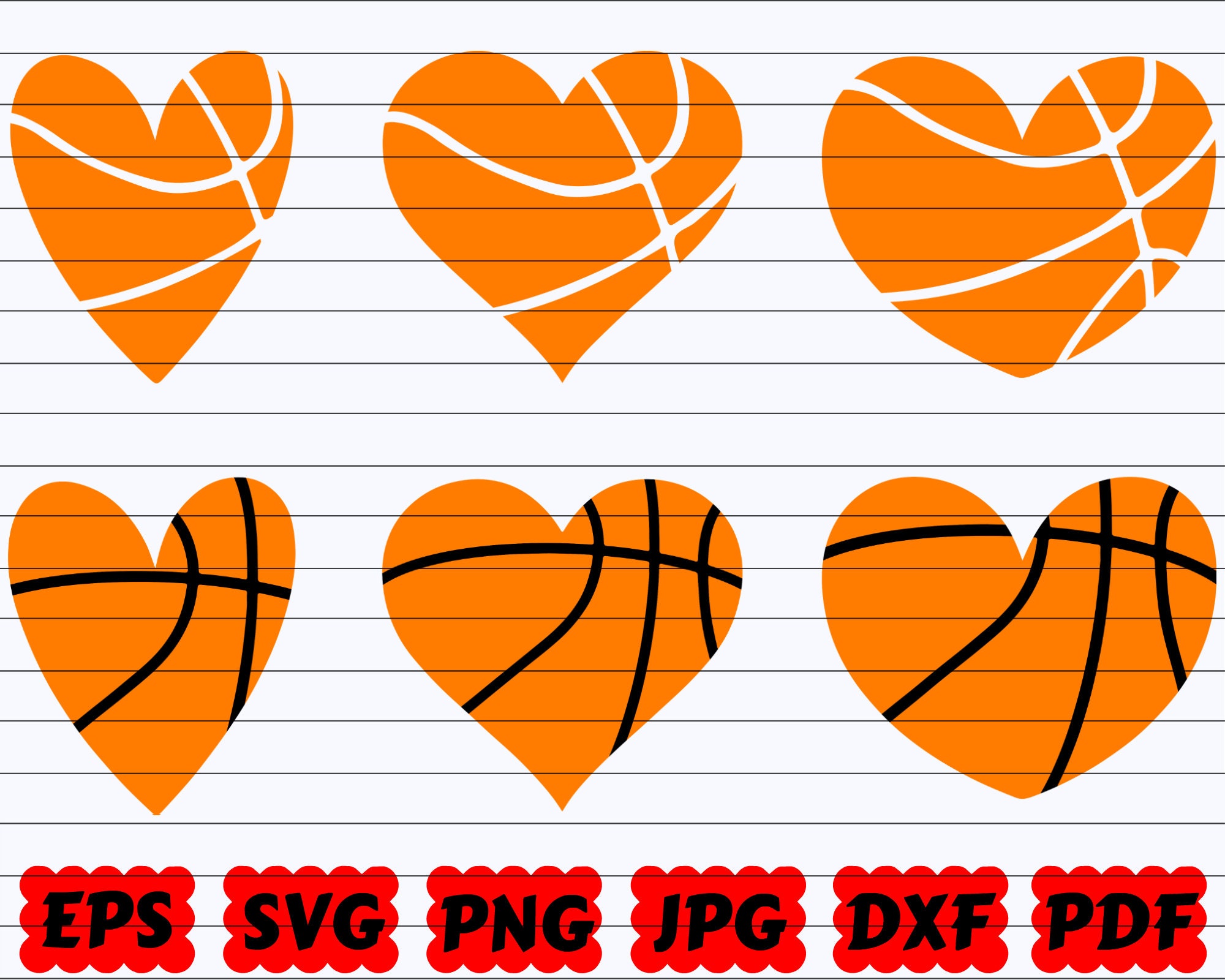 Basketball Heart SVG Heart SVG Sport Heart SVG | Etsy