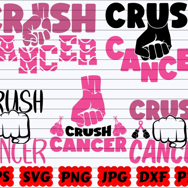 Crush Cancer Svg - Etsy