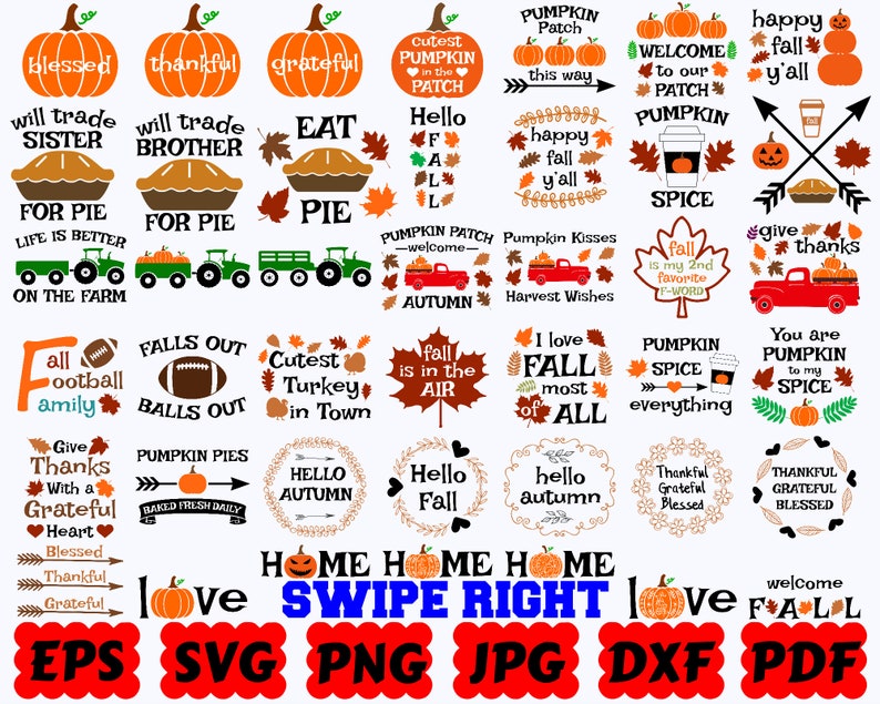 100 Fall SVG Fall SVG Bundle Fall Clipart Fall Cut File | Etsy