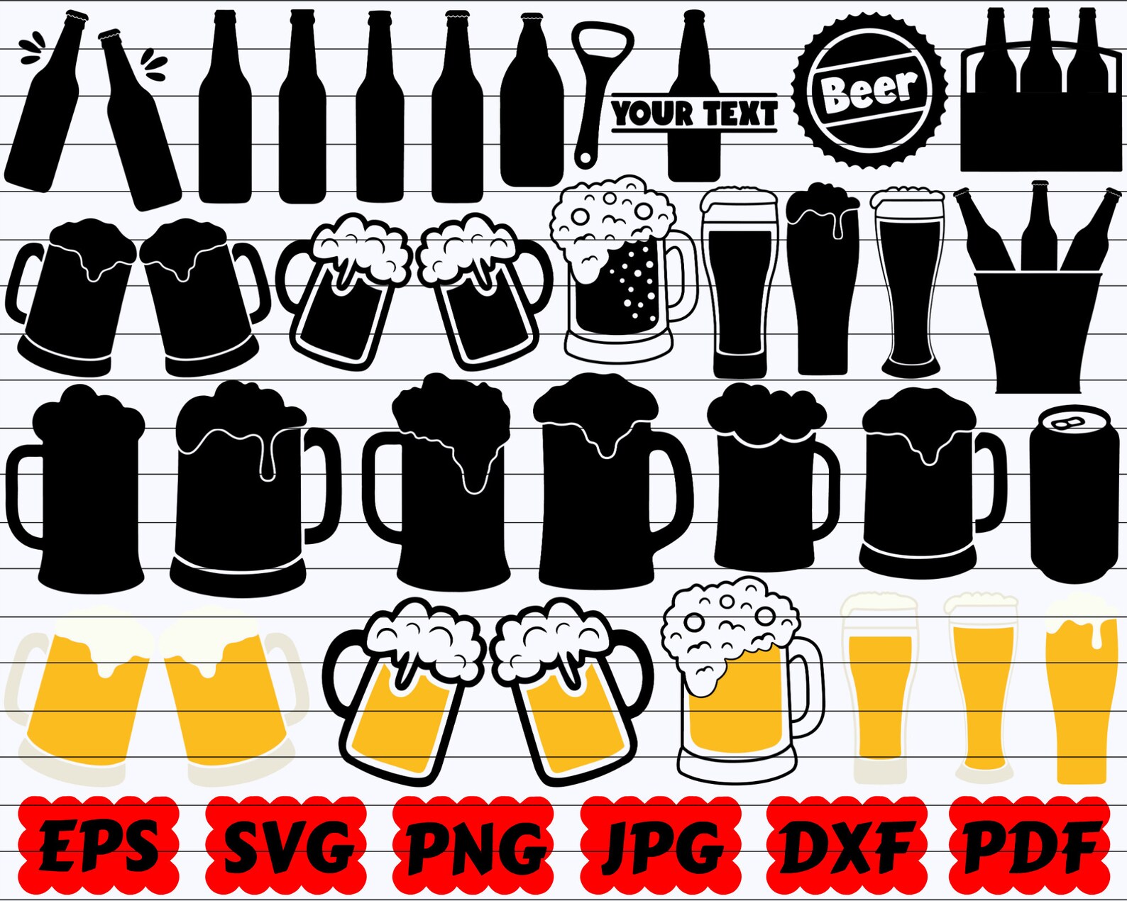 Beer Silhouette Beer Cut Files Alcohol Silhouette - Etsy