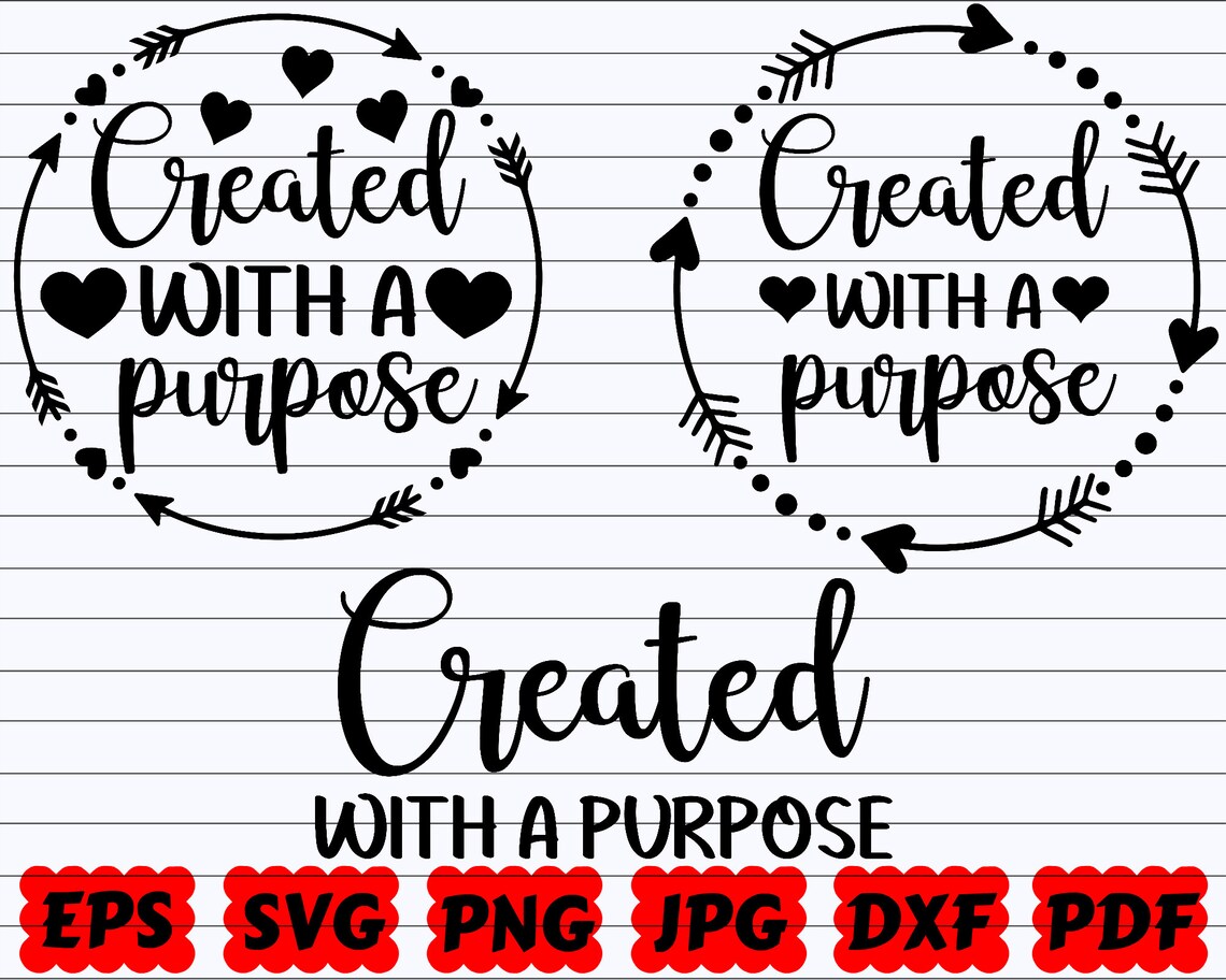 Created With A Purpose SVG Purpose SVG Scripture SVG | Etsy