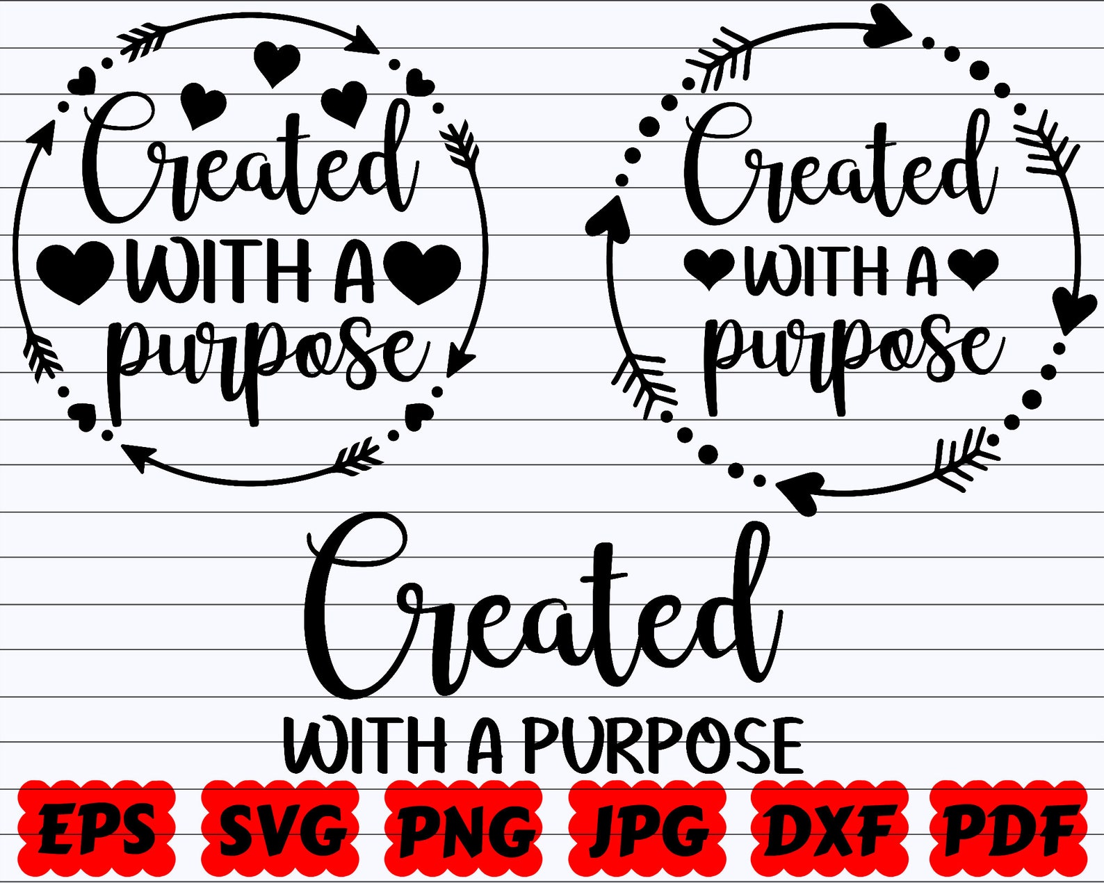 Created With A Purpose SVG Purpose SVG Scripture SVG | Etsy
