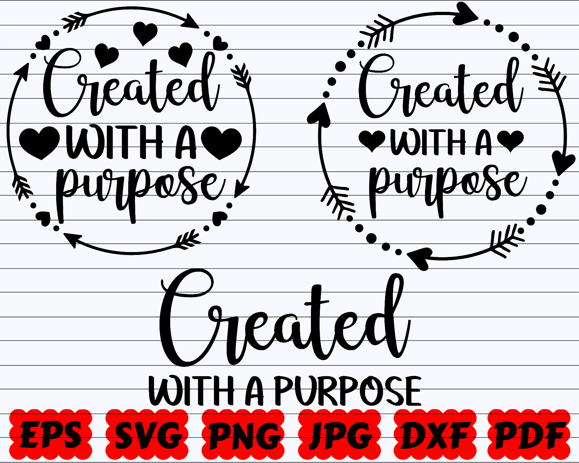 Created With A Purpose SVG Purpose SVG Scripture SVG | Etsy