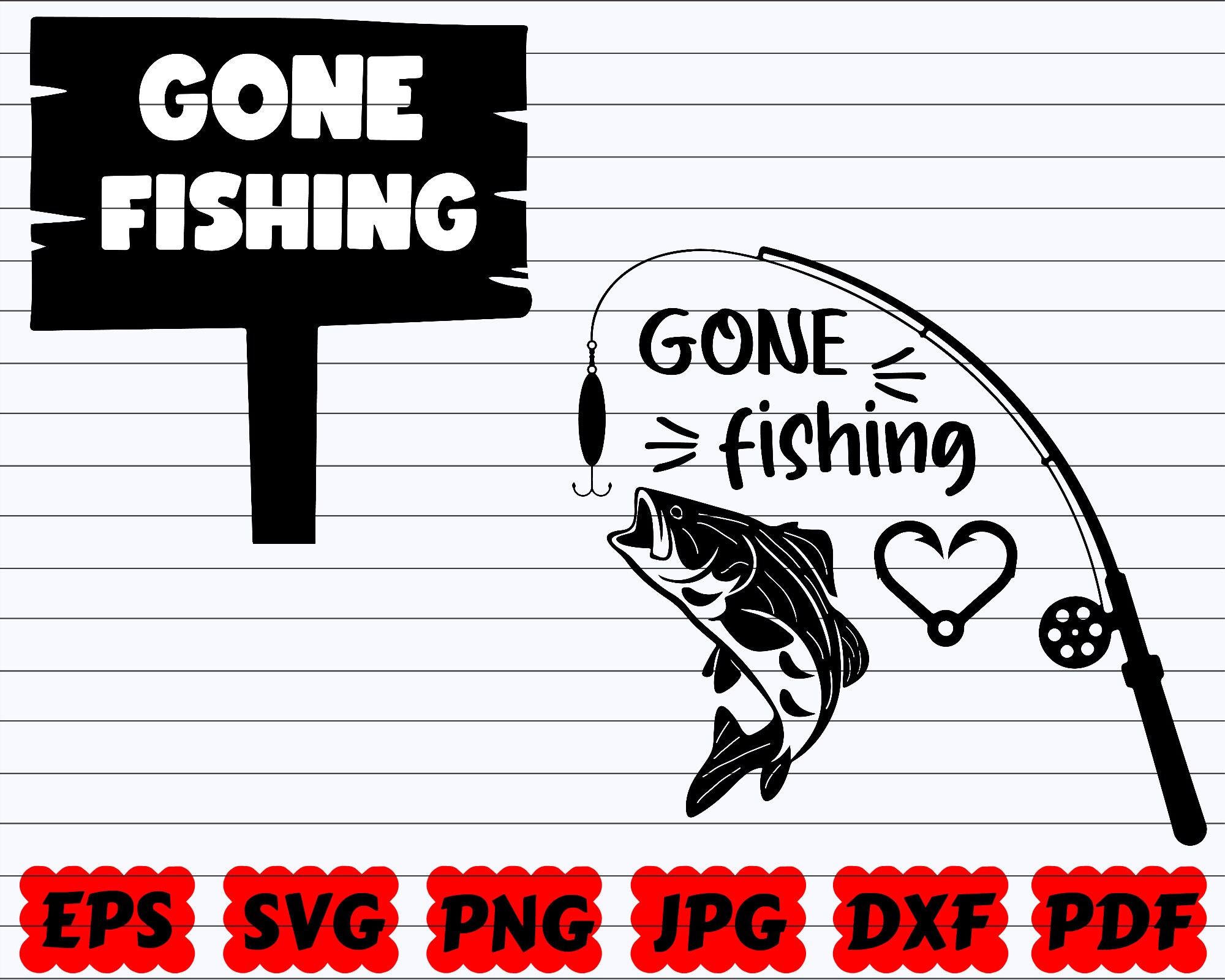 Gone Fishing SVG Wood Sign SVG Fishing Cut File Fishing | Etsy