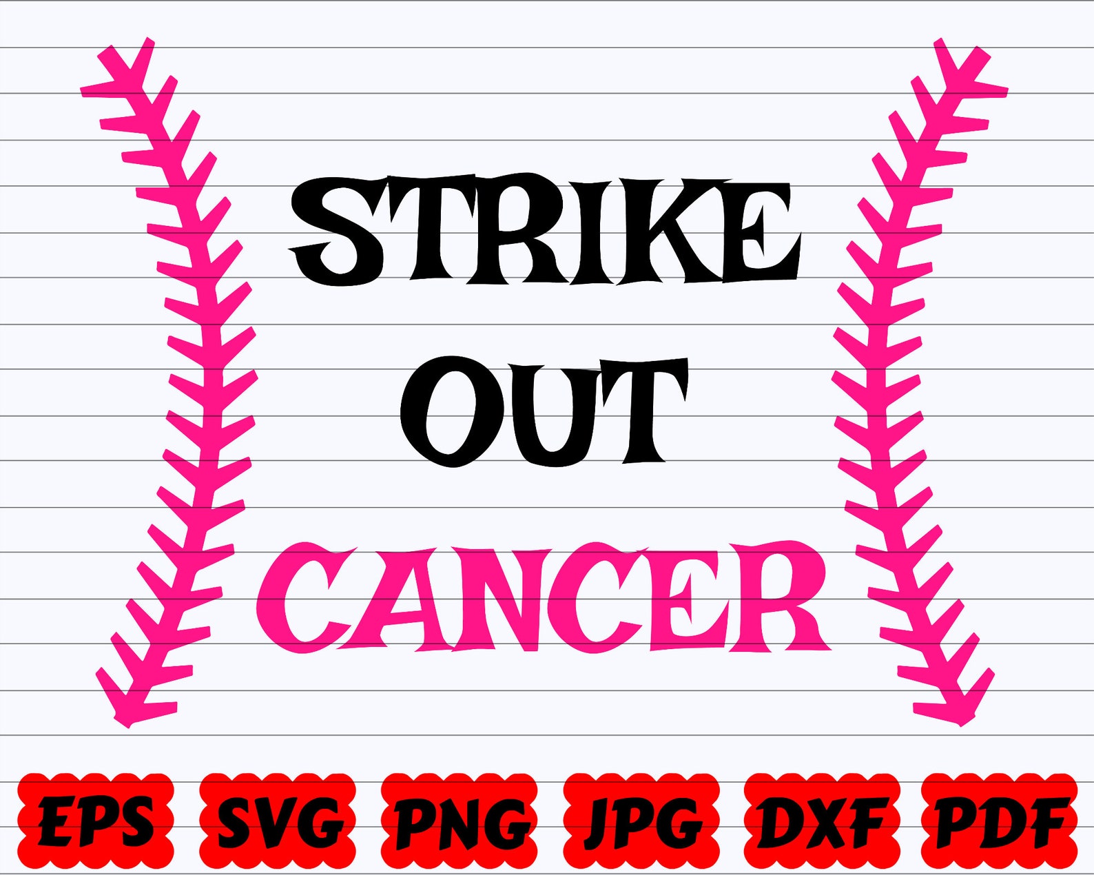 Strike Out Cancer SVG Cancer Fight SVG Cancer SVG Cancer | Etsy