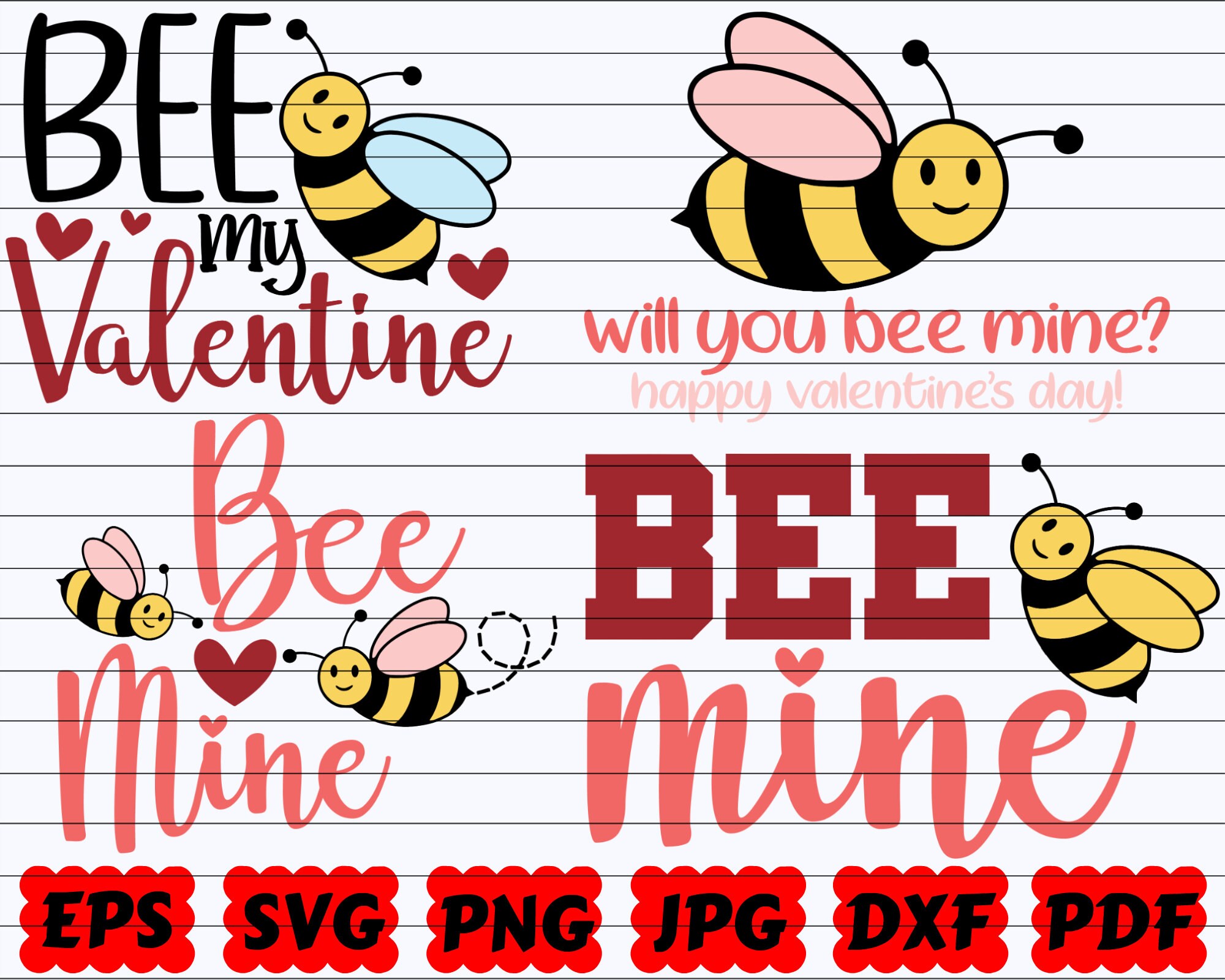 Bee My Valentine SVG Bee SVG Bee Mine SVG Funny | Etsy