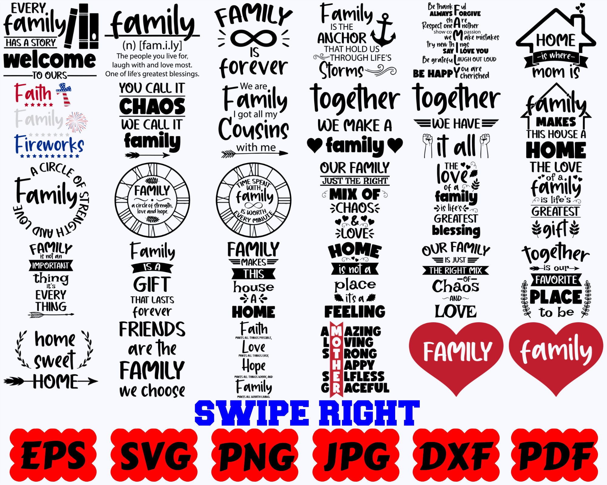 30 Family SVG Family SVG Bundle Family Quotes SVG Family - Etsy