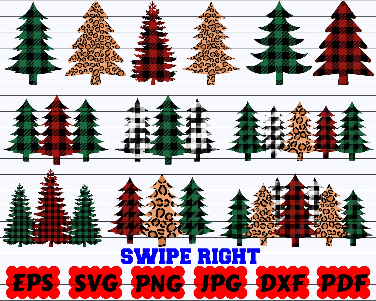 Buffalo Plaid Christmas Tree SVG Christmas Tree SVG | Etsy