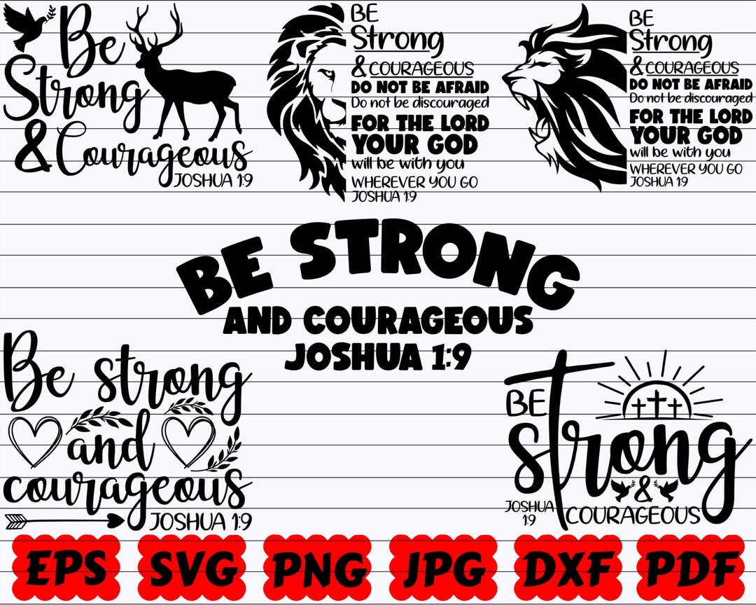 Sé fuerte y valiente SVG / Sé fuerte SVG / Sé valiente SVG / Religioso ...