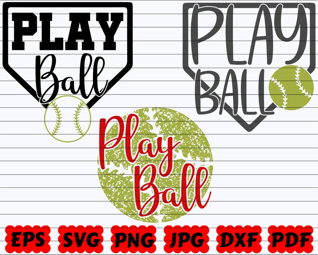Play Ball SVG | Play SVG | Ball SVG | Softball Play Svg | Softball Ball ...