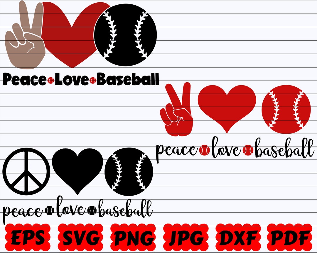 Peace Love Baseball SVG | Peace Love SVG | Love Baseball SVG | Peace ...
