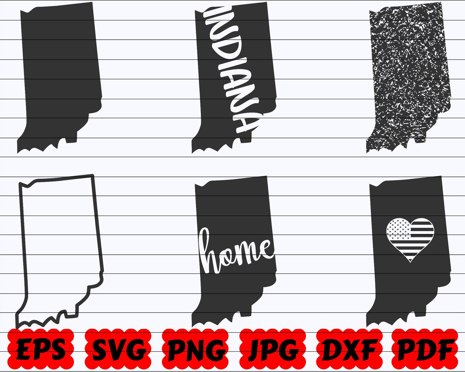 Indiana State SVG Indiana SVG Indiana Svg File Indiana - Etsy