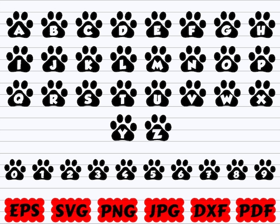 Paw Alphabet SVG Animal Alphabet SVG Alphabet SVG Font - Etsy Canada