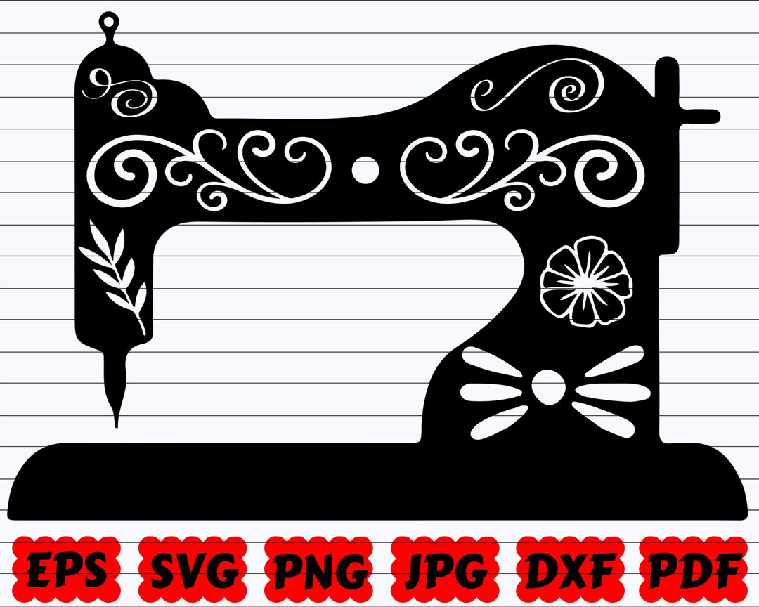 Sewing Machine SVG | Floral Sewing Machine SVG | Sewing Machine ...