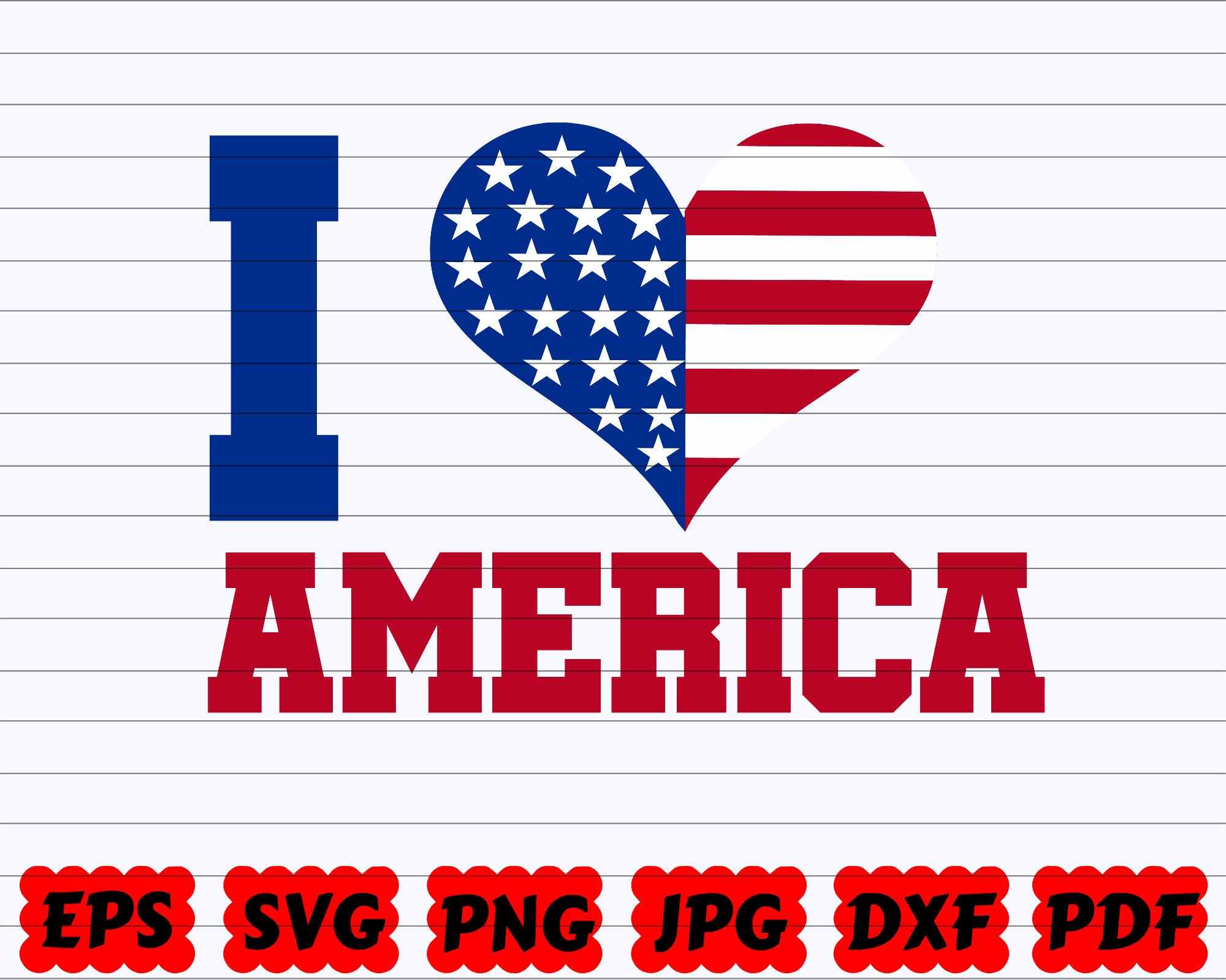 I love America SVG Love USA SVG American Heart Svg Usa | Etsy