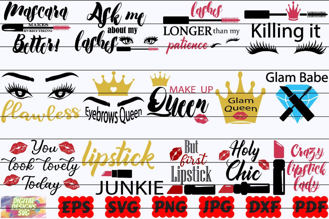 Makeup SVG Mascara SVG Fashion SVG Makeup Cut Files - Etsy