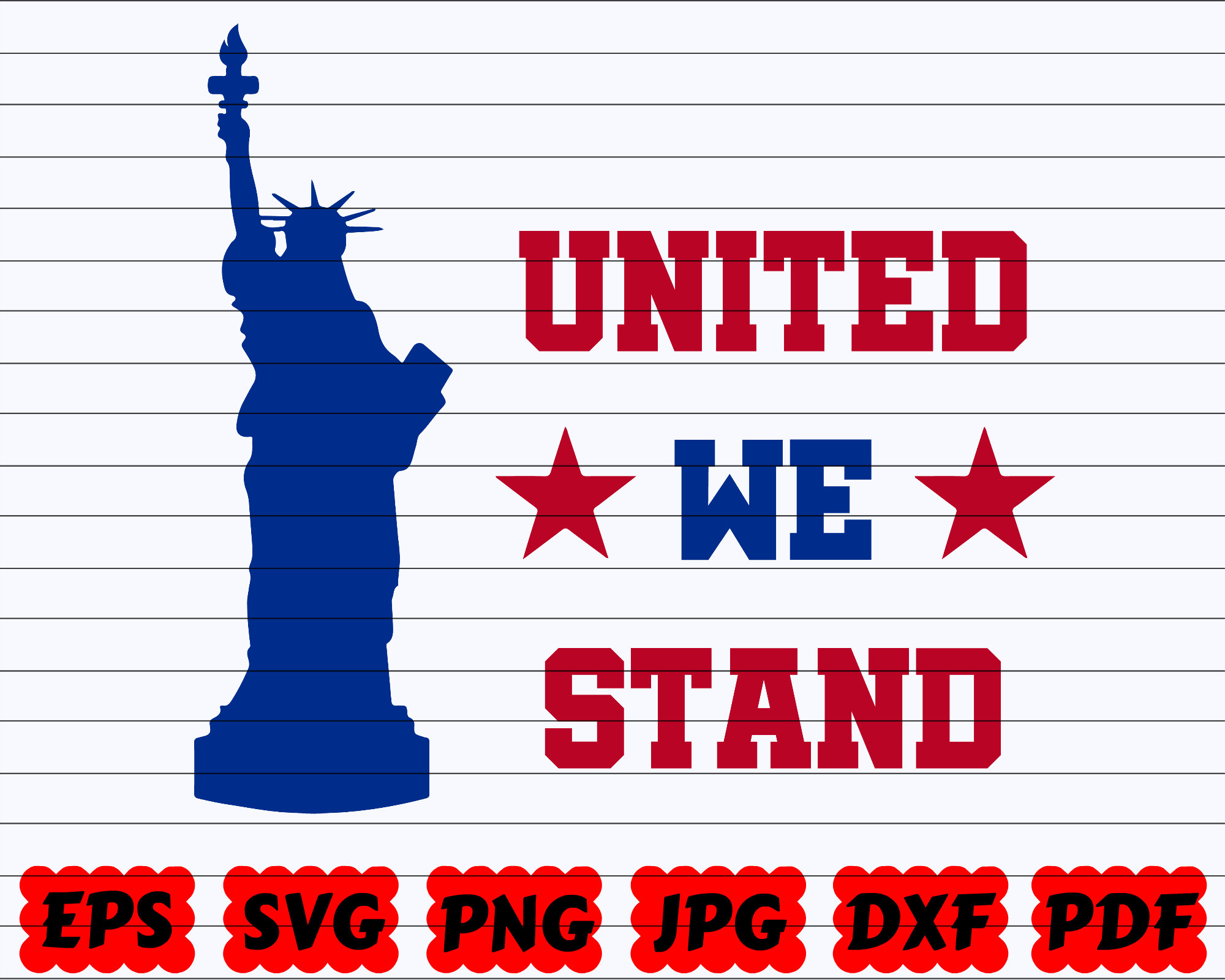 United We Stand SVG Statue of Liberty SVG America Quote | Etsy