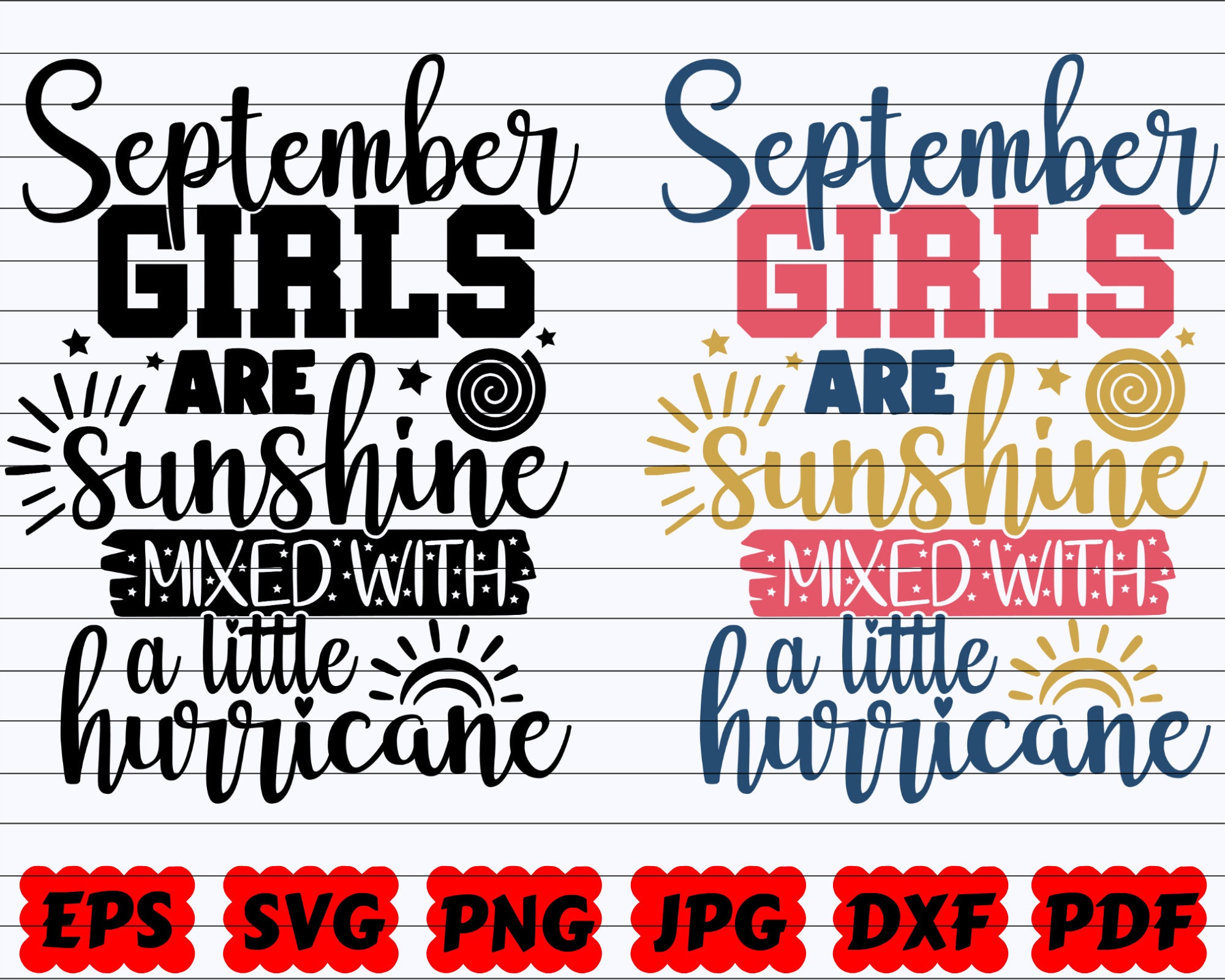 September Girls Are Sunshine Mixed With A Little Hurricane SVG ...