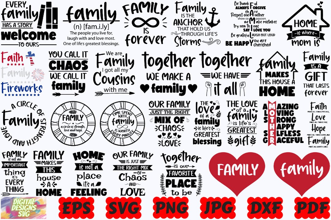 30 Family SVG Family SVG Bundle Family Quotes SVG Family Sayings Family ...