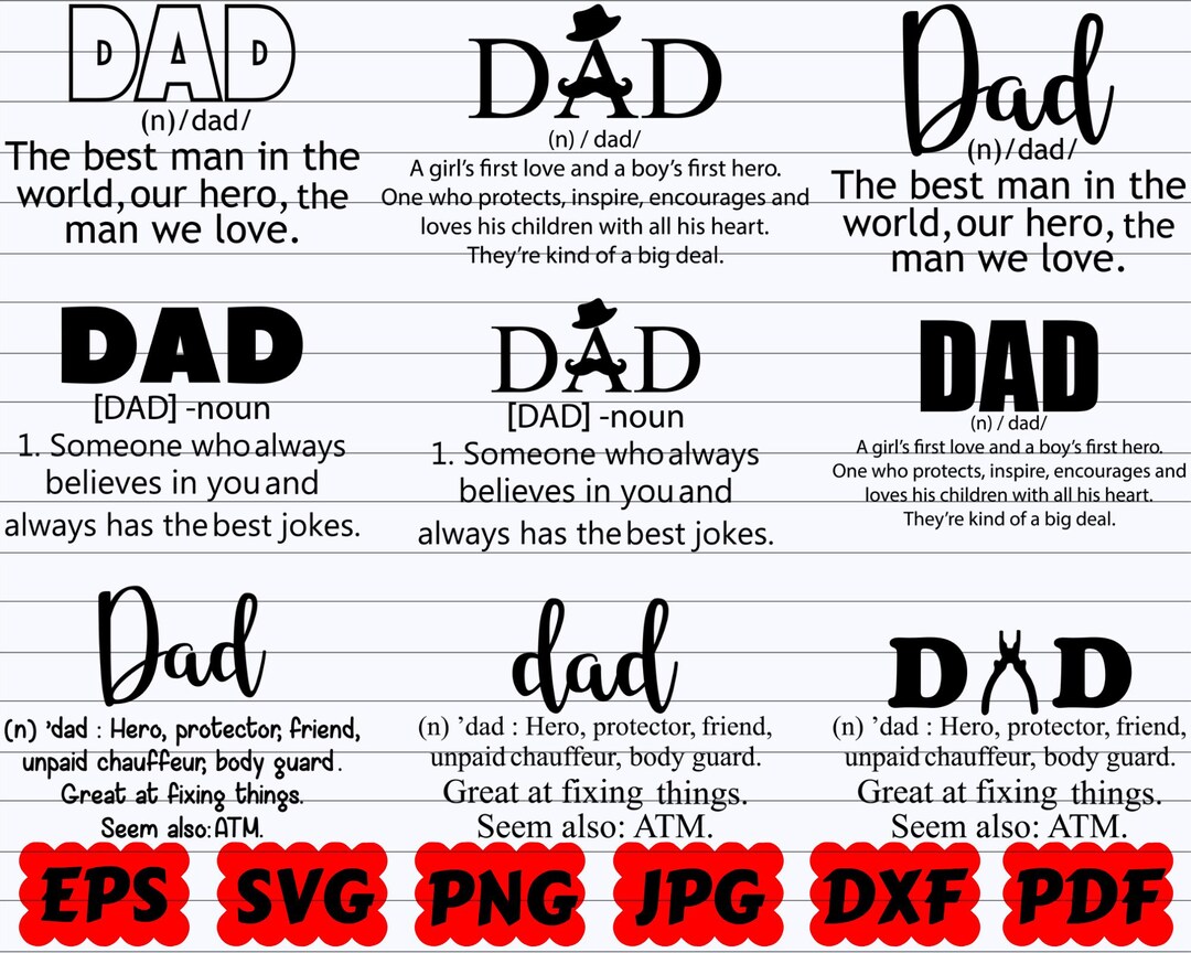 Dad Definition SVG | Father Definition SVG | Dad SVG | Definition Svg ...