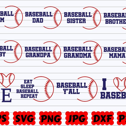 Baseball SVG Bundle Baseball Family SVG Baseball Mom Dad - Etsy