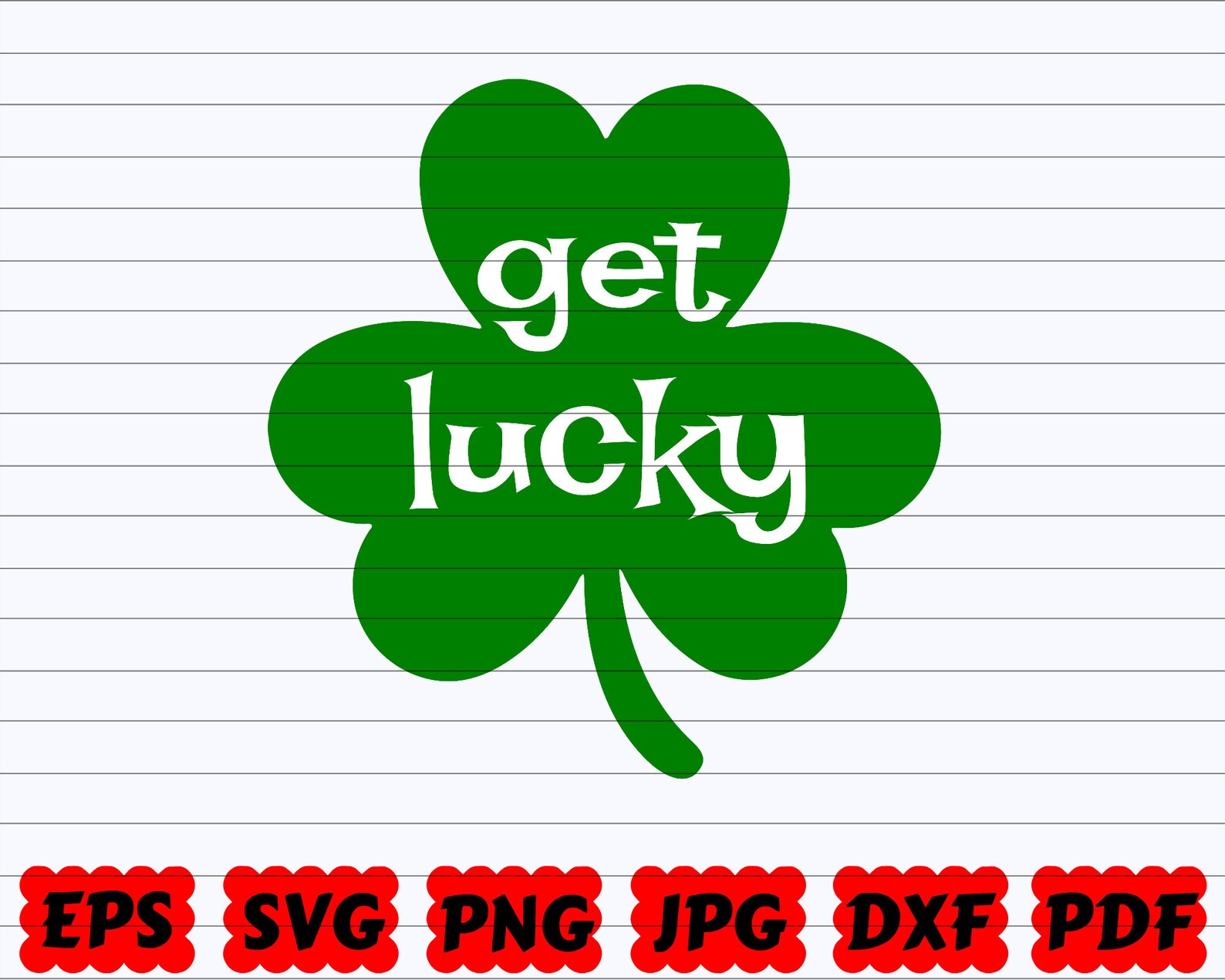 Obtener suerte SVG / Lucky SVG / Suerte SVG / Shamrock Svg / - Etsy España