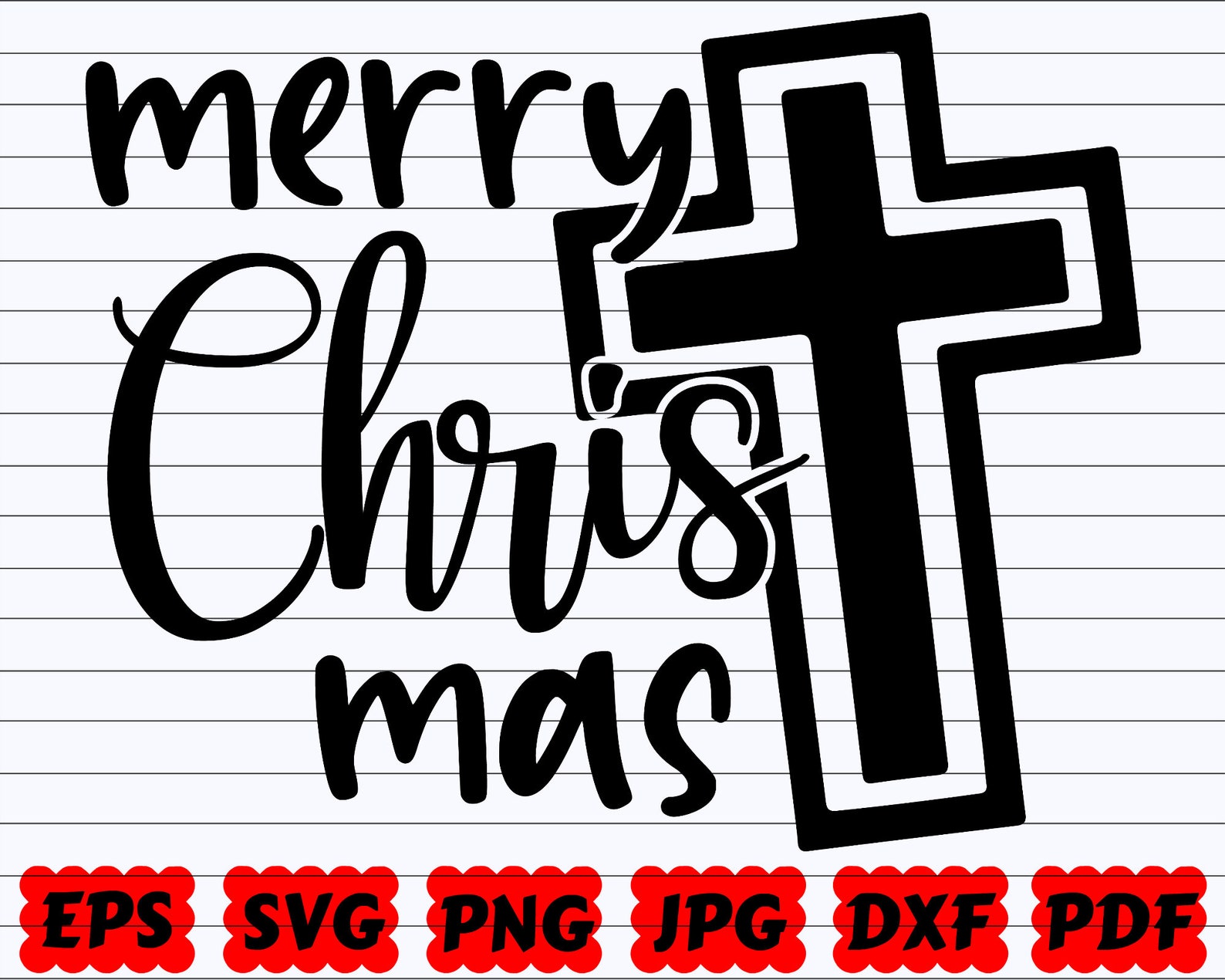 Merry Chrismas SVG Chris Mas SVG Cross SVG Christian Svg - Etsy