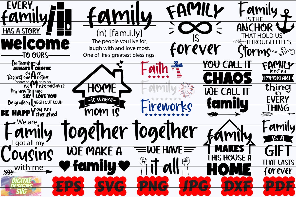 30 Family SVG Family SVG Bundle Family Quotes SVG Family - Etsy