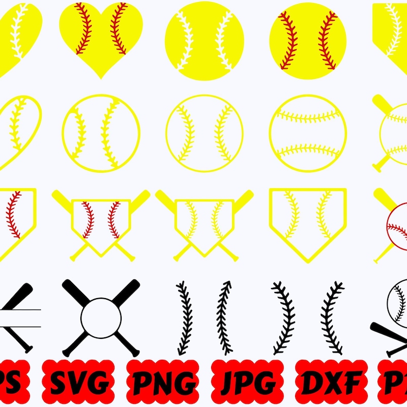 Softball Svg - Etsy