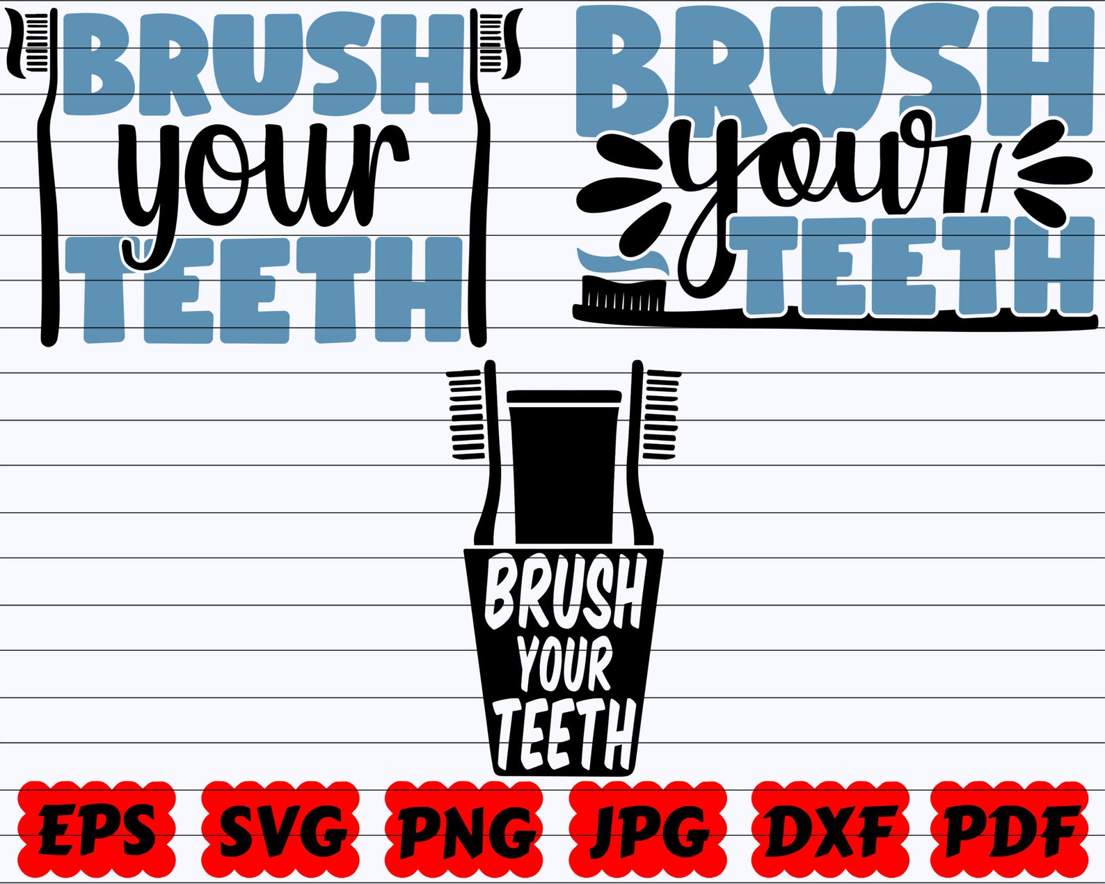 Brush Your Teeth SVG Brush SVG Teeth SVG Toothbrush Svg - Etsy
