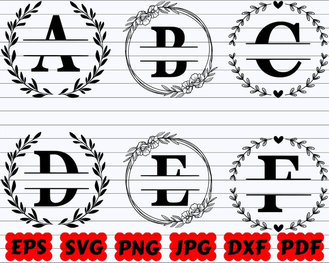 Font Monogram SVG | Wedding Font SVG | Split Monogram Letters SVG ...