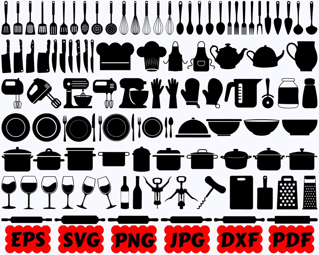 Kitchen Utensils SVG | Kitchen Tools SVG | Cooking Utensils SVG ...