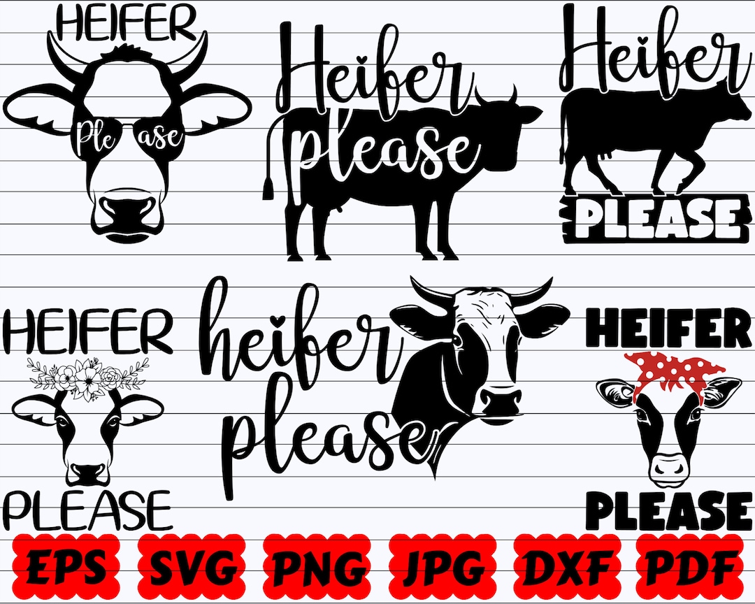 Heifer Please SVG | Cow SVG | Funny Cow SVG | Cow With Bandana Svg ...