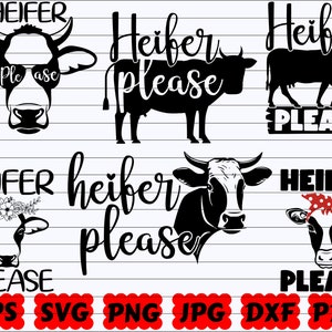 Heifer Please SVG | Cow SVG | Funny Cow SVG | Cow With Bandana Svg ...