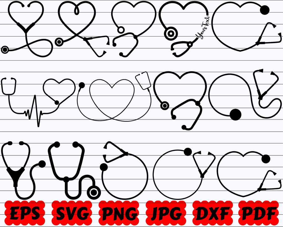 Stethoscope SVG Nurse Stethoscope SVG Heart Stethoscope - Etsy